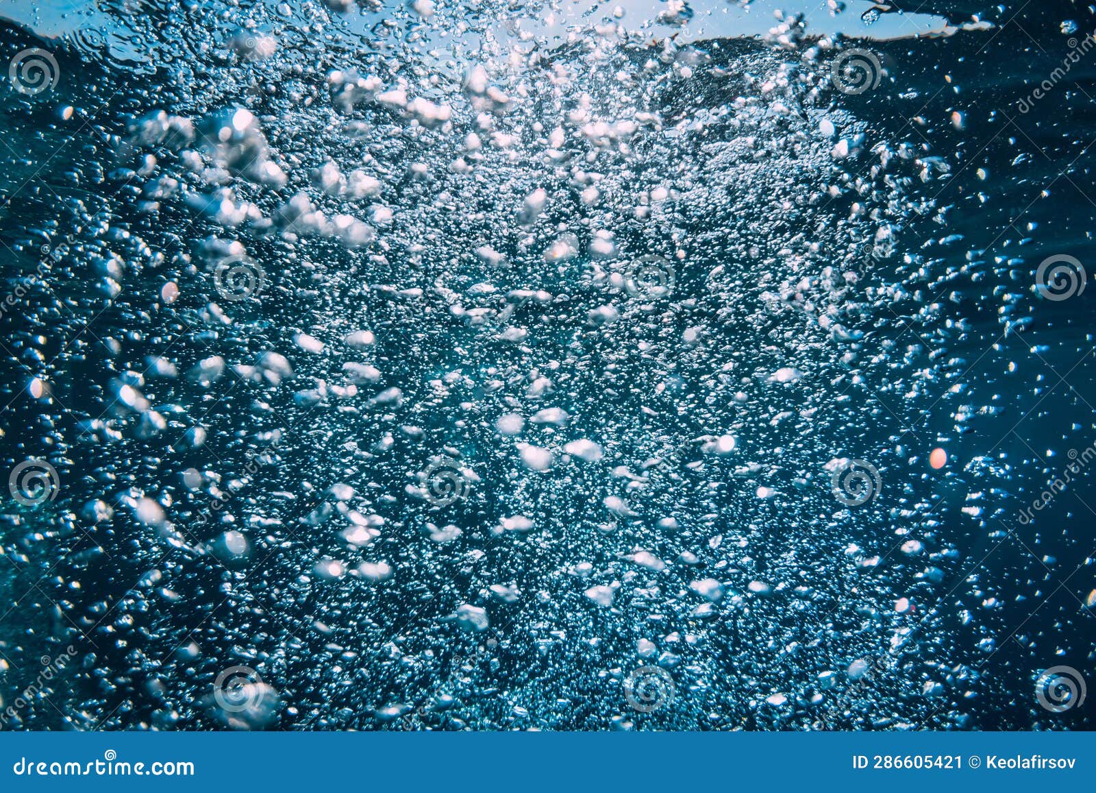 Underwater Textures in Ocean. Bubbles in Transparent Sea Stock Image ...