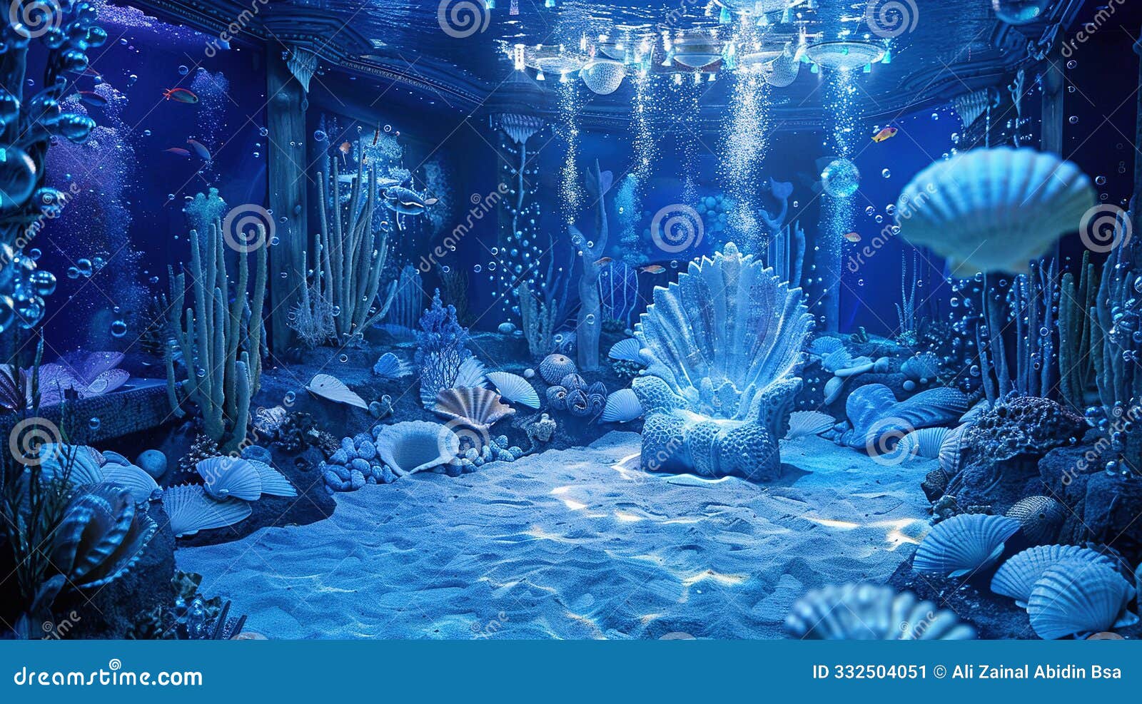 Underwater Throne Room with a Mystical Atmosphere Stock Illustration ...