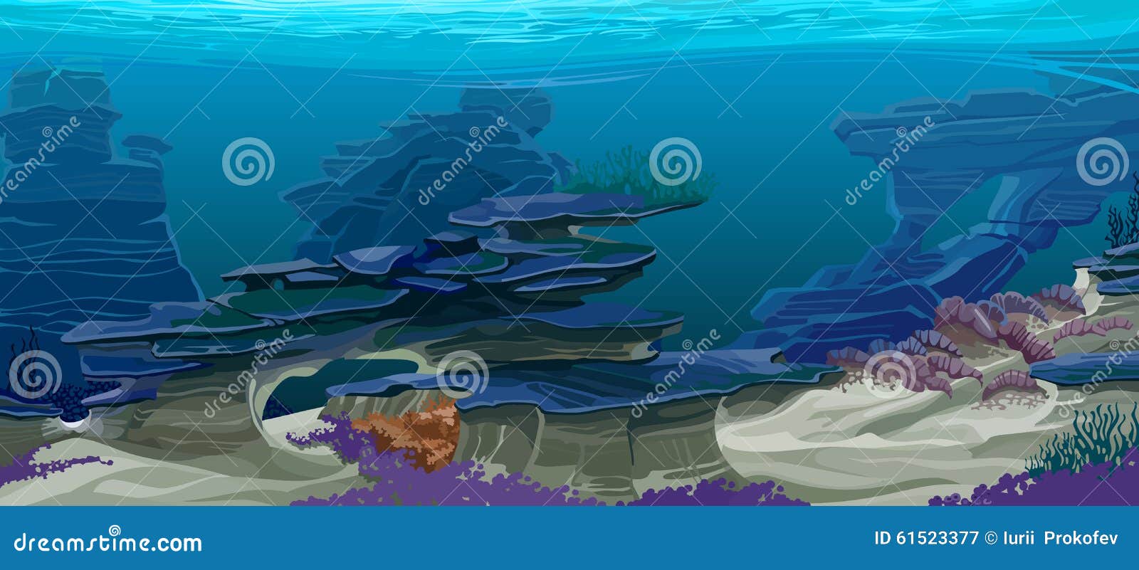 Underwater topography stock vector. Illustration of color - 61523377