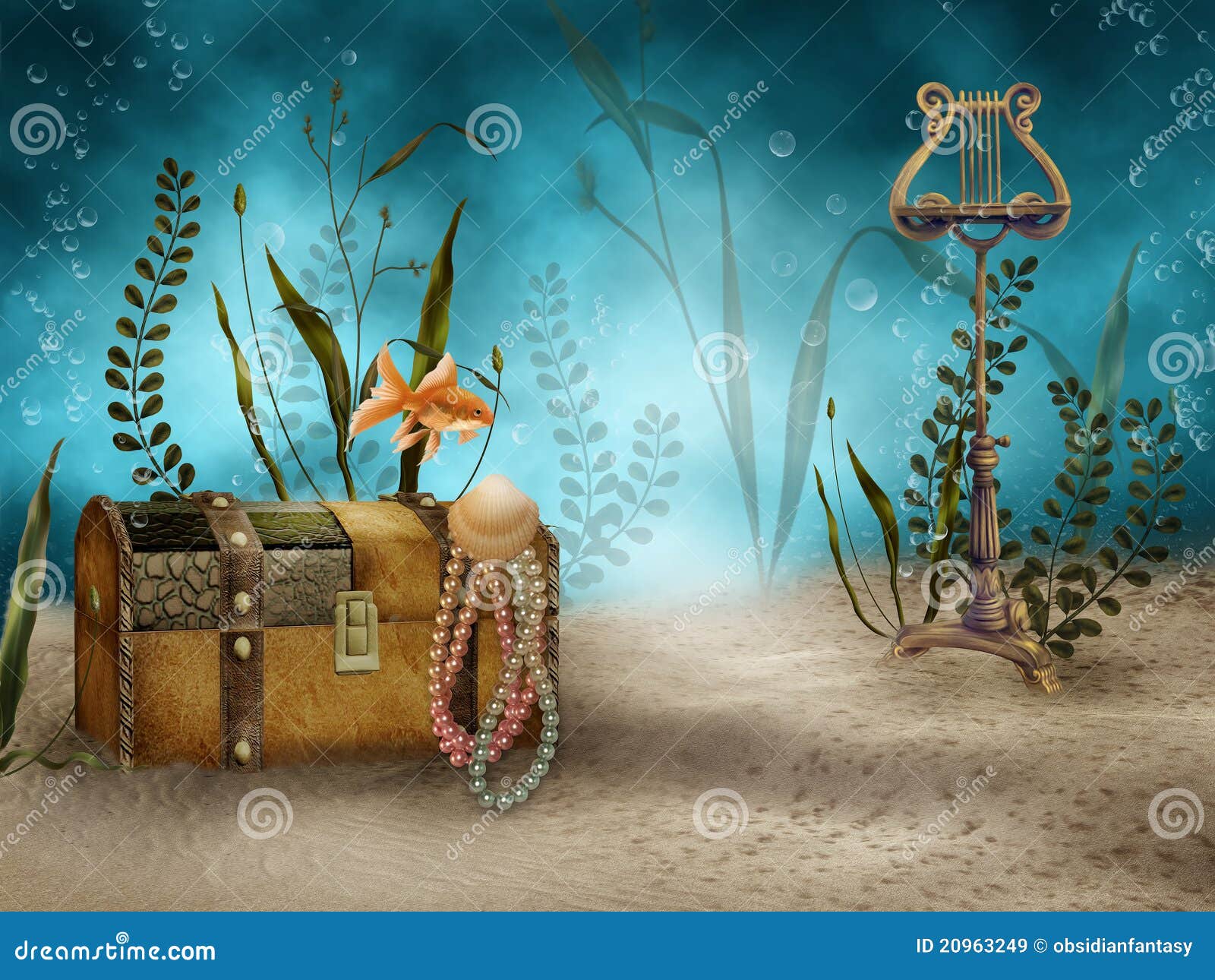 Underwater treasures stock illustration. Illustration of fantasy - 20963249