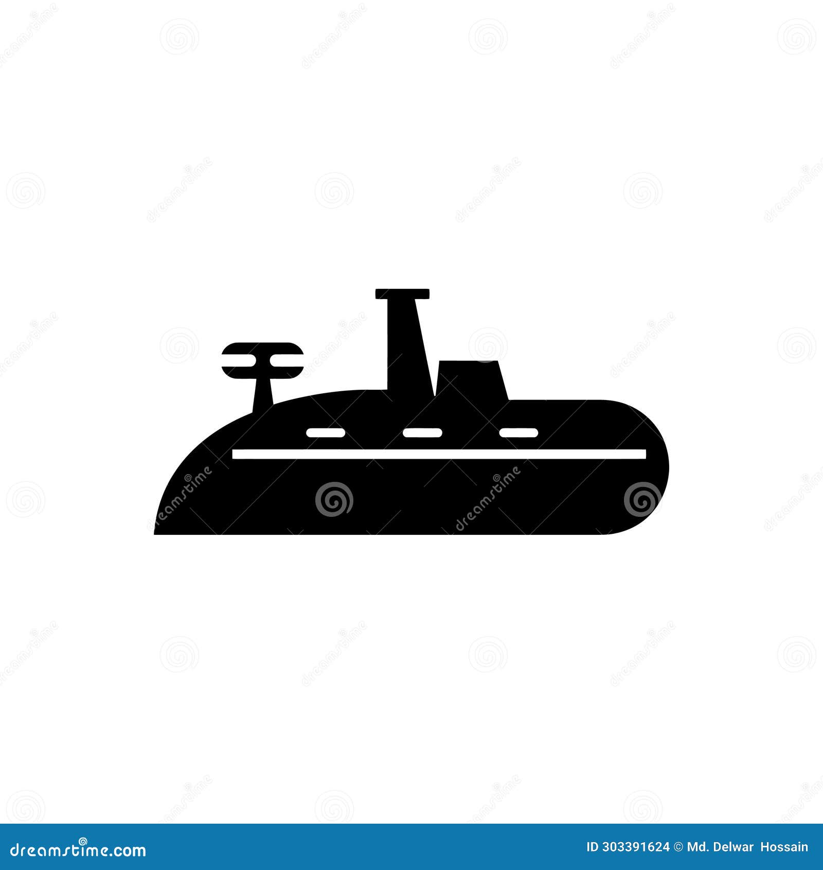 Underwater vessel icon stock vector. Illustration of marine - 303391624