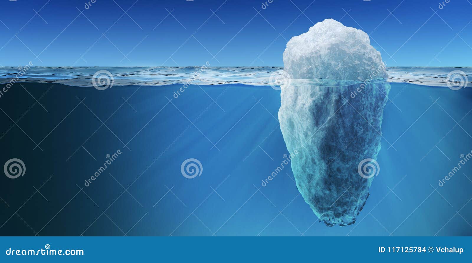 Underwater View on Big Iceberg Floating in Ocean. 3D Rendered ... Underwater View on Big Iceberg Floating in Ocean. 3D Rendered ...