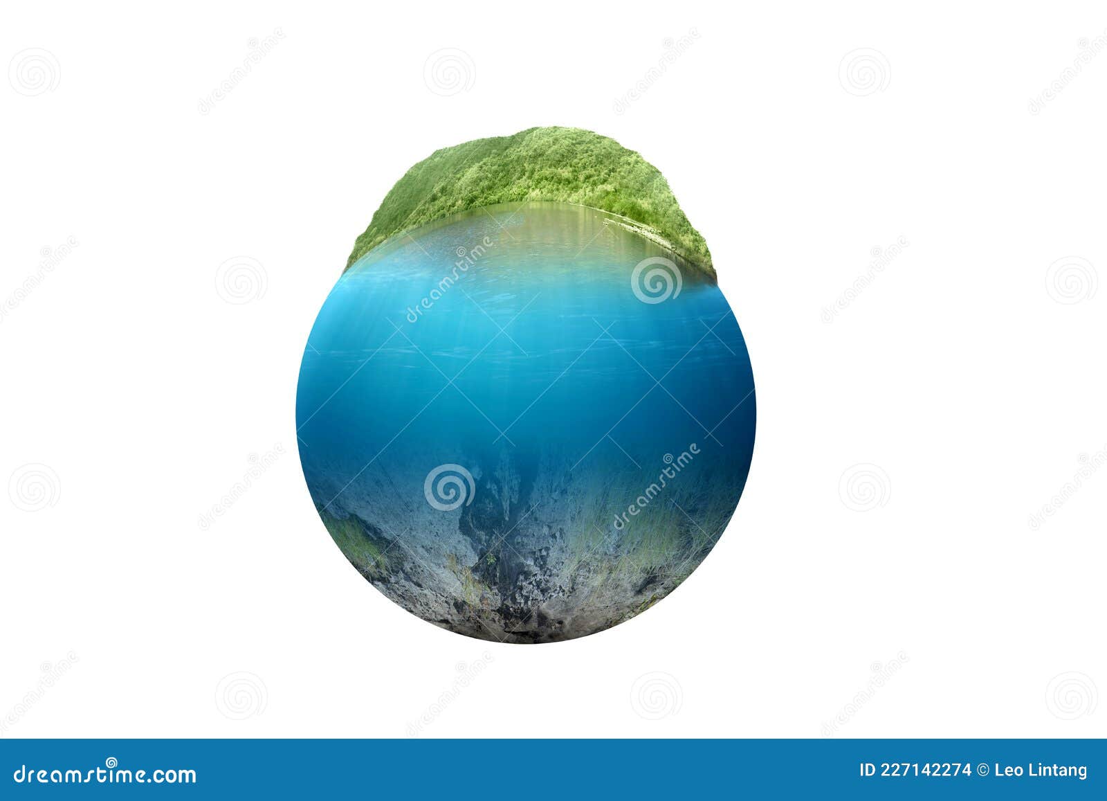 Underwater View of Blue Water on the Lake with Hills View Stock Photo ...