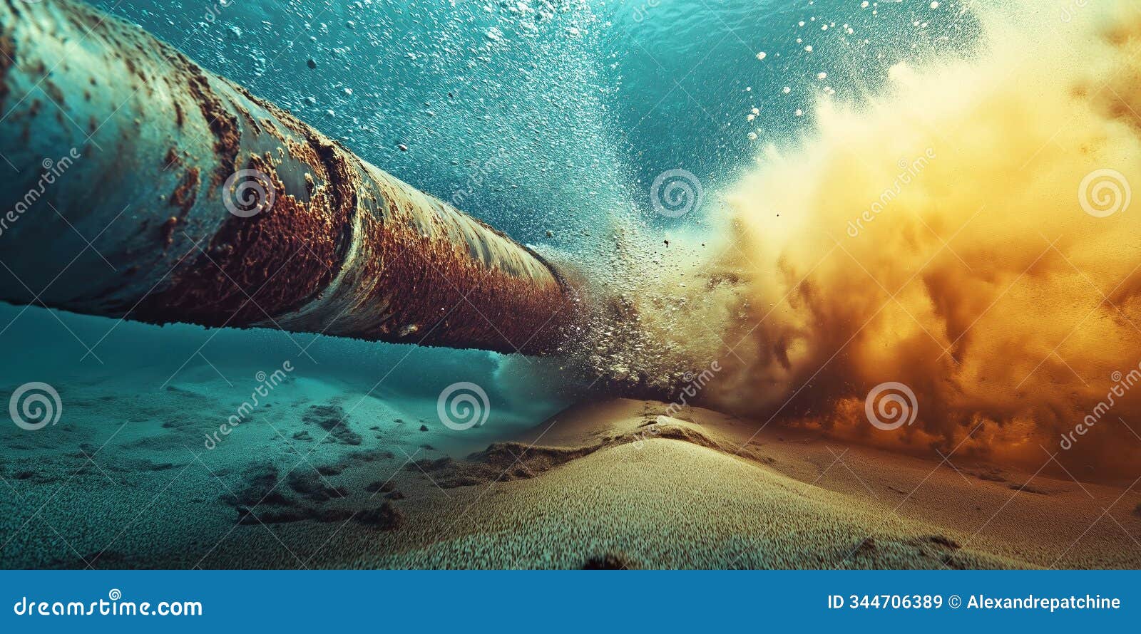 Underwater Gas Pipeline Exploding, Releasing Gas and Debris into Ocean ...