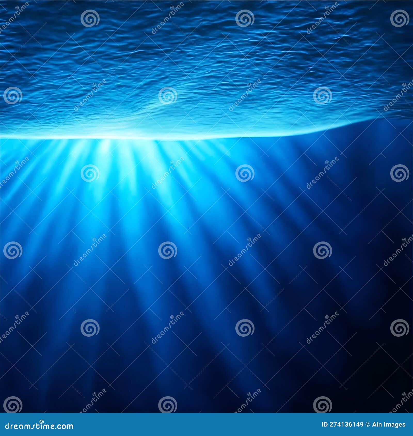 Underwater View of Deep Blue. Generated Ai Stock Illustration ...
