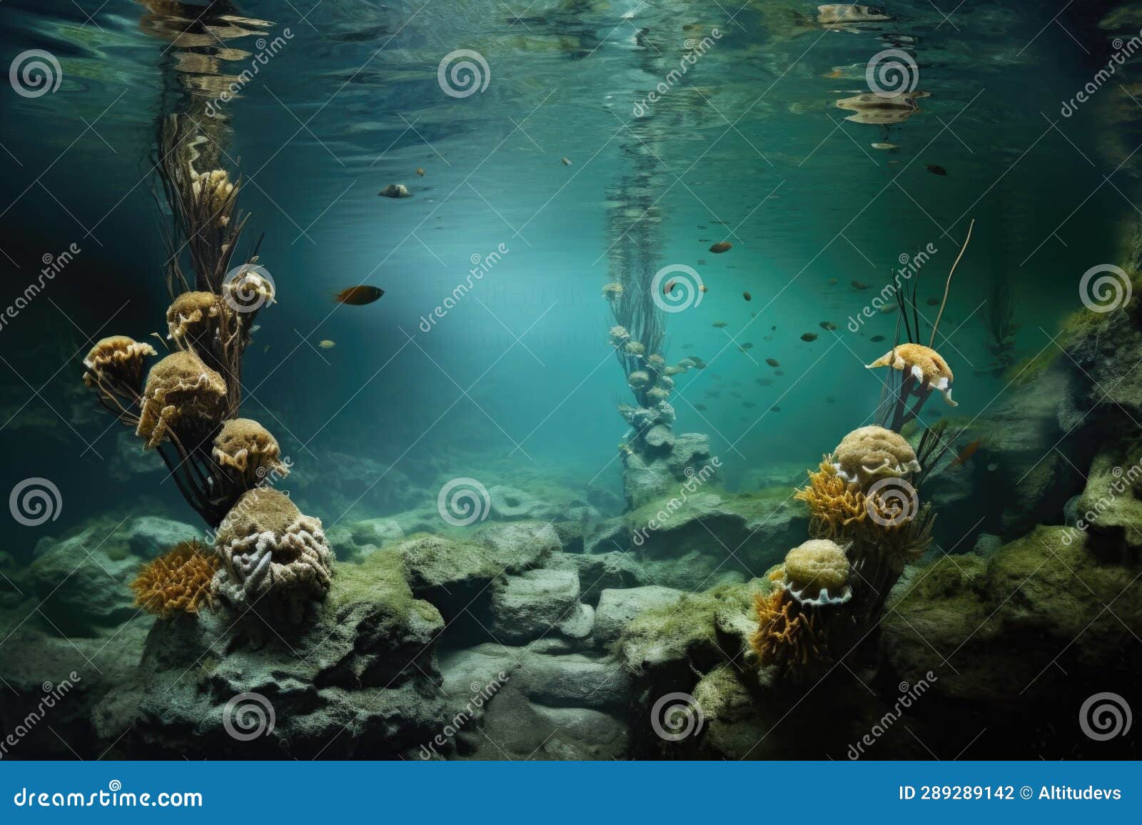 Underwater View of Oysters Filtering Water Stock Photo - Image of life ...