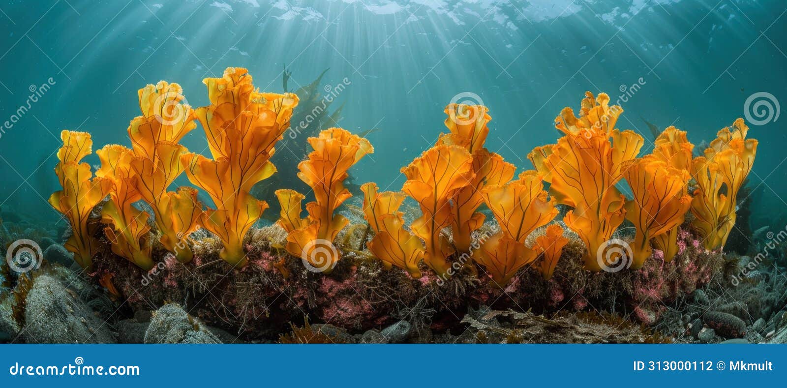Underwater View of Seaweed and Rocks Stock Photo - Image of habitat ...
