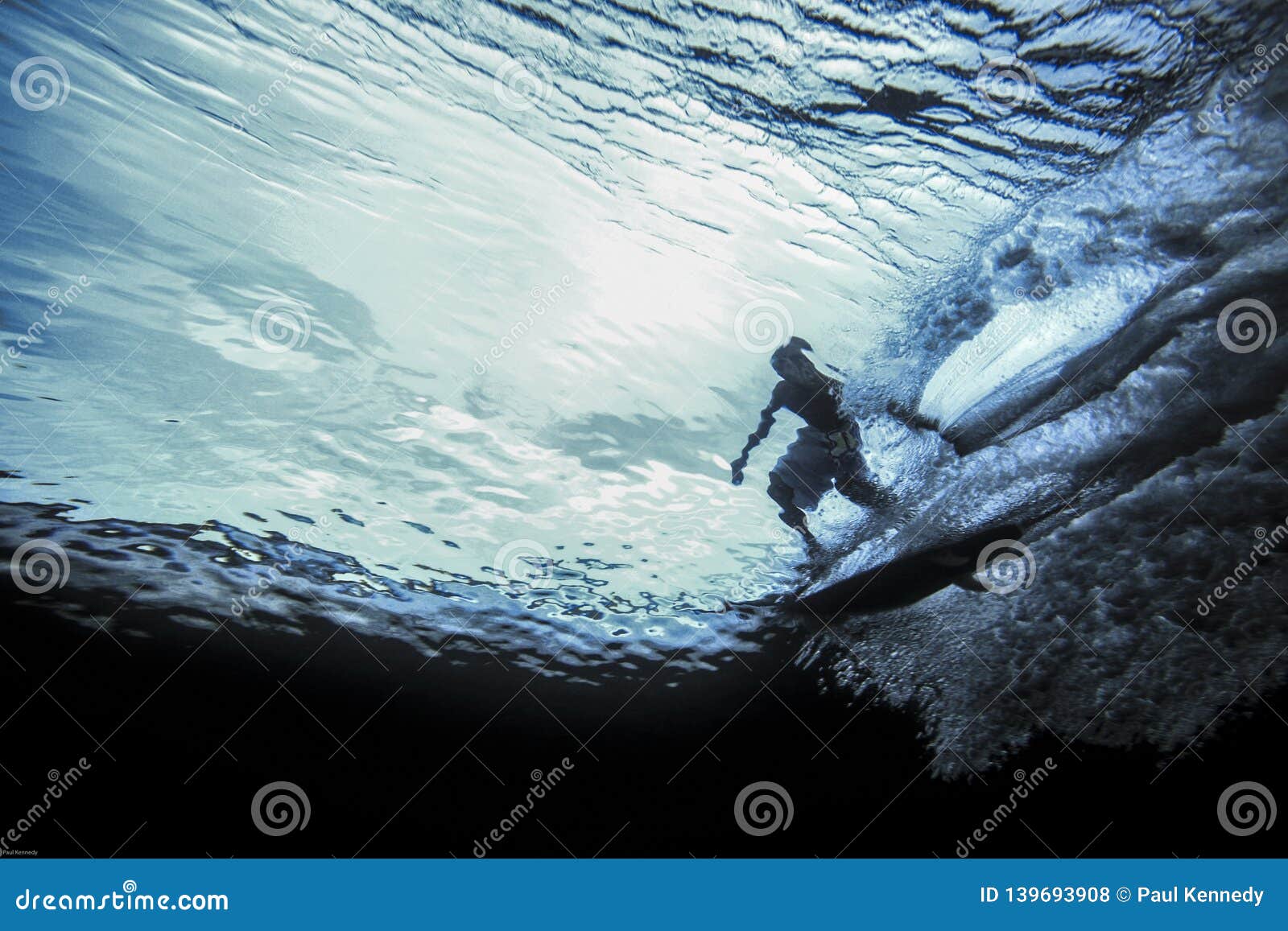 Underwater View of Surfer Riding Wave Stock Photo - Image of underwater ...