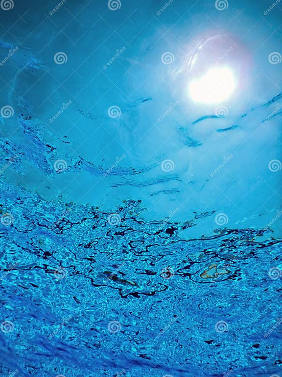 Underwater View of the Swimming Pool Surface Stock Image - Image of ...