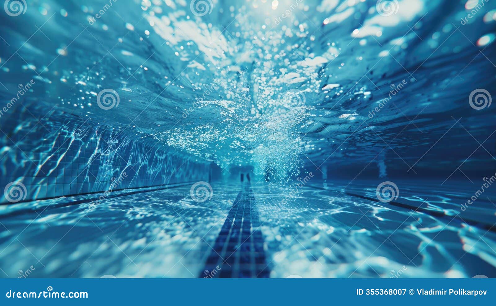 Underwater View of a Swimming Pool with Water and Pool Equipment ...