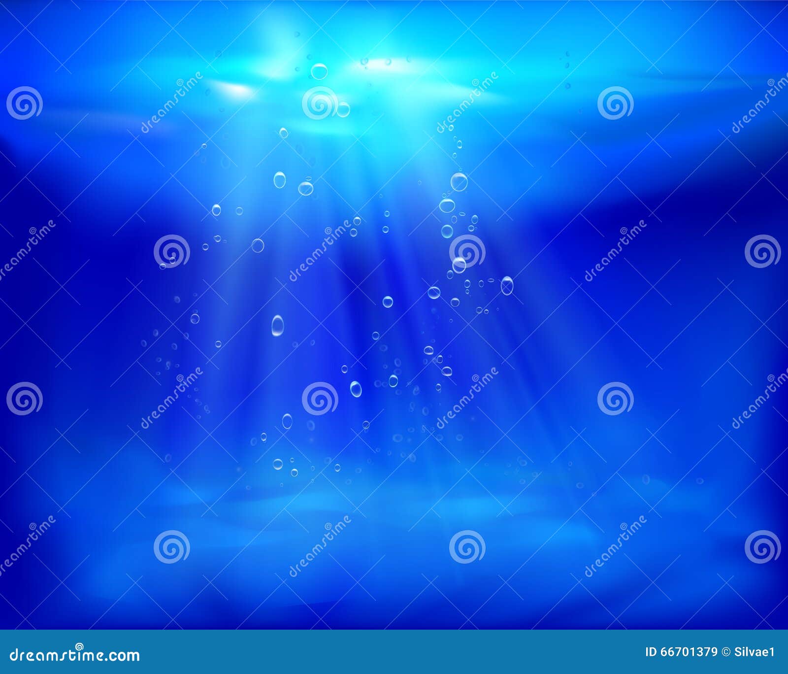Underwater View With Sunbeams Shining And Creating God Rays In The Deep ...