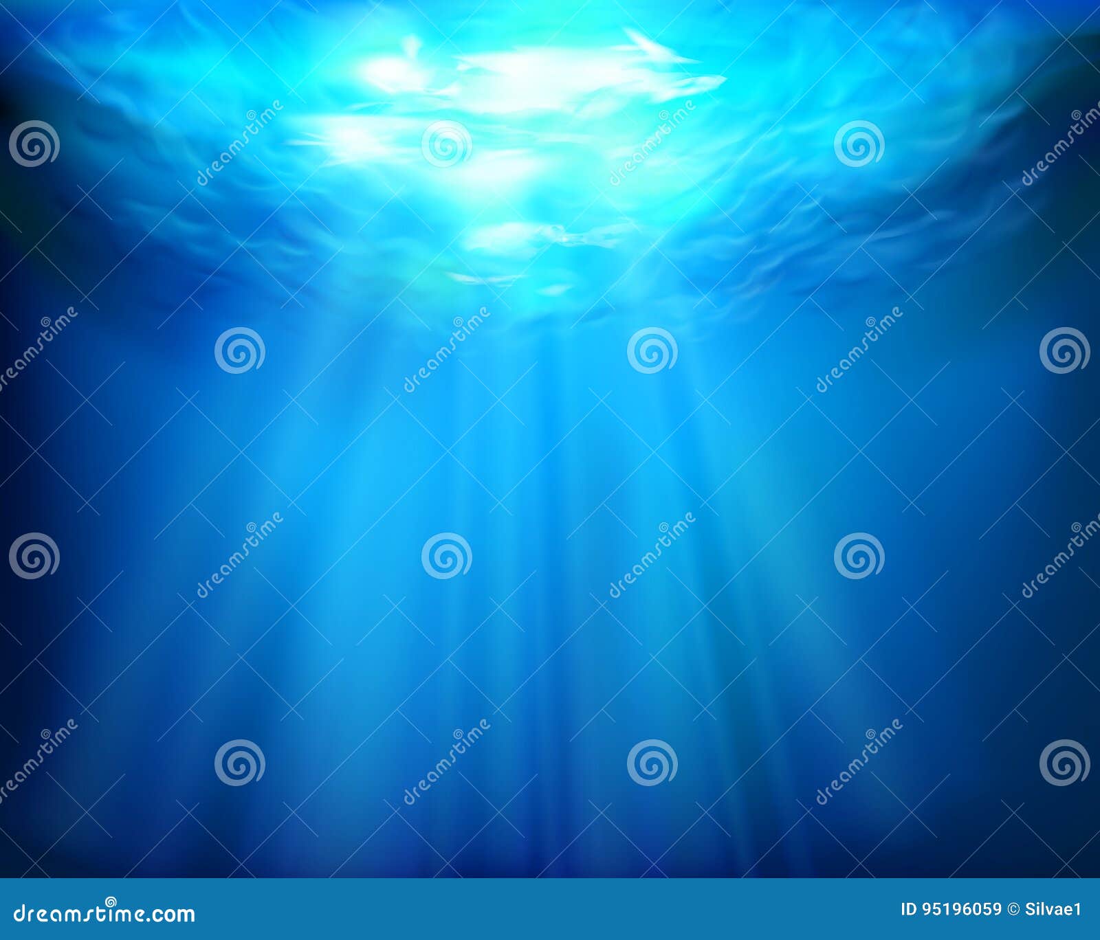 Underwater View. Sun Rays. Vector Illustration. | CartoonDealer.com ...