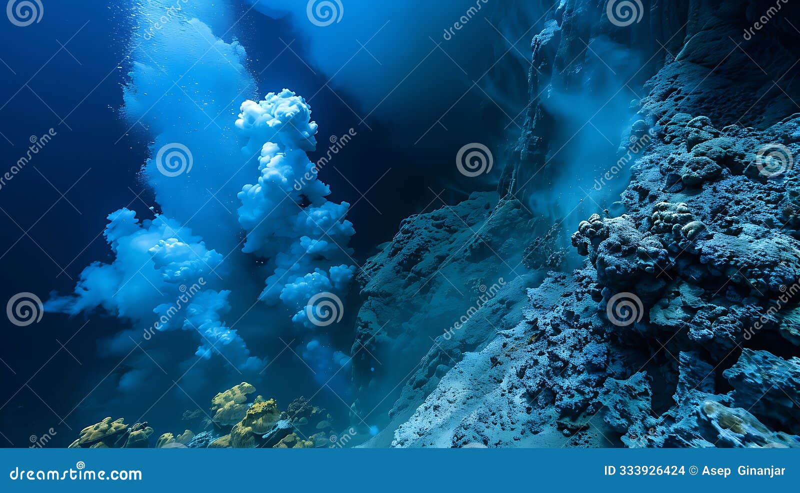 Underwater Volcano Eruption - A Digital Illustration Royalty-Free ...