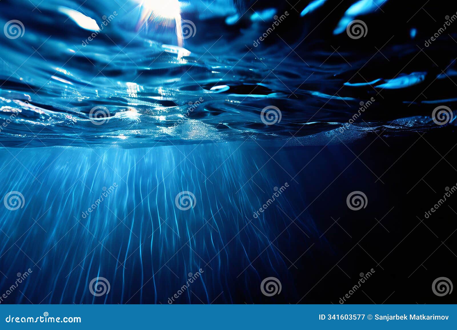 Underwater Wave Face from Beneath the Surface the Underside of a Stock ...