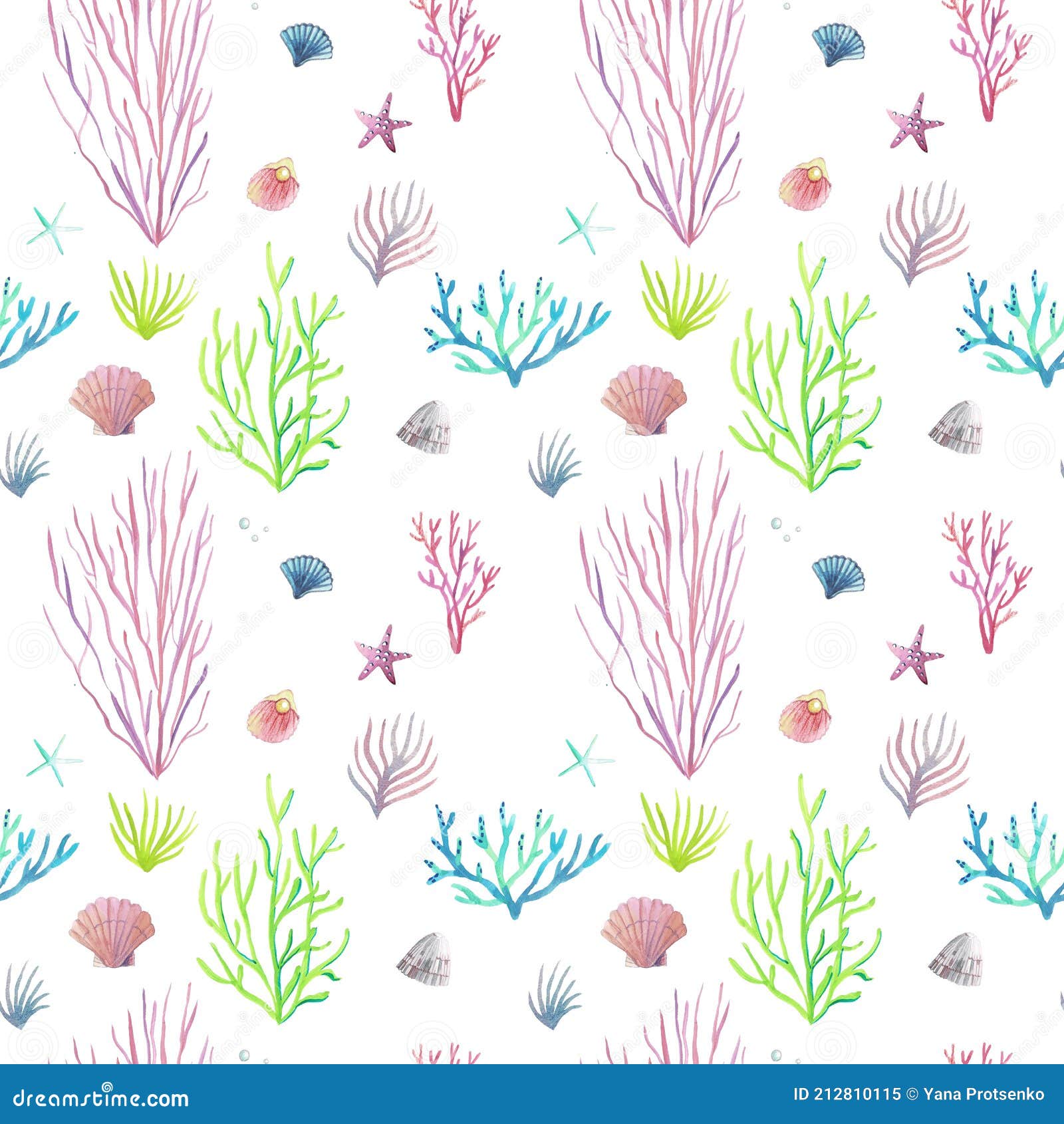 Coral Watercolor Collection Isolated On White Background , Hand Drawn ...