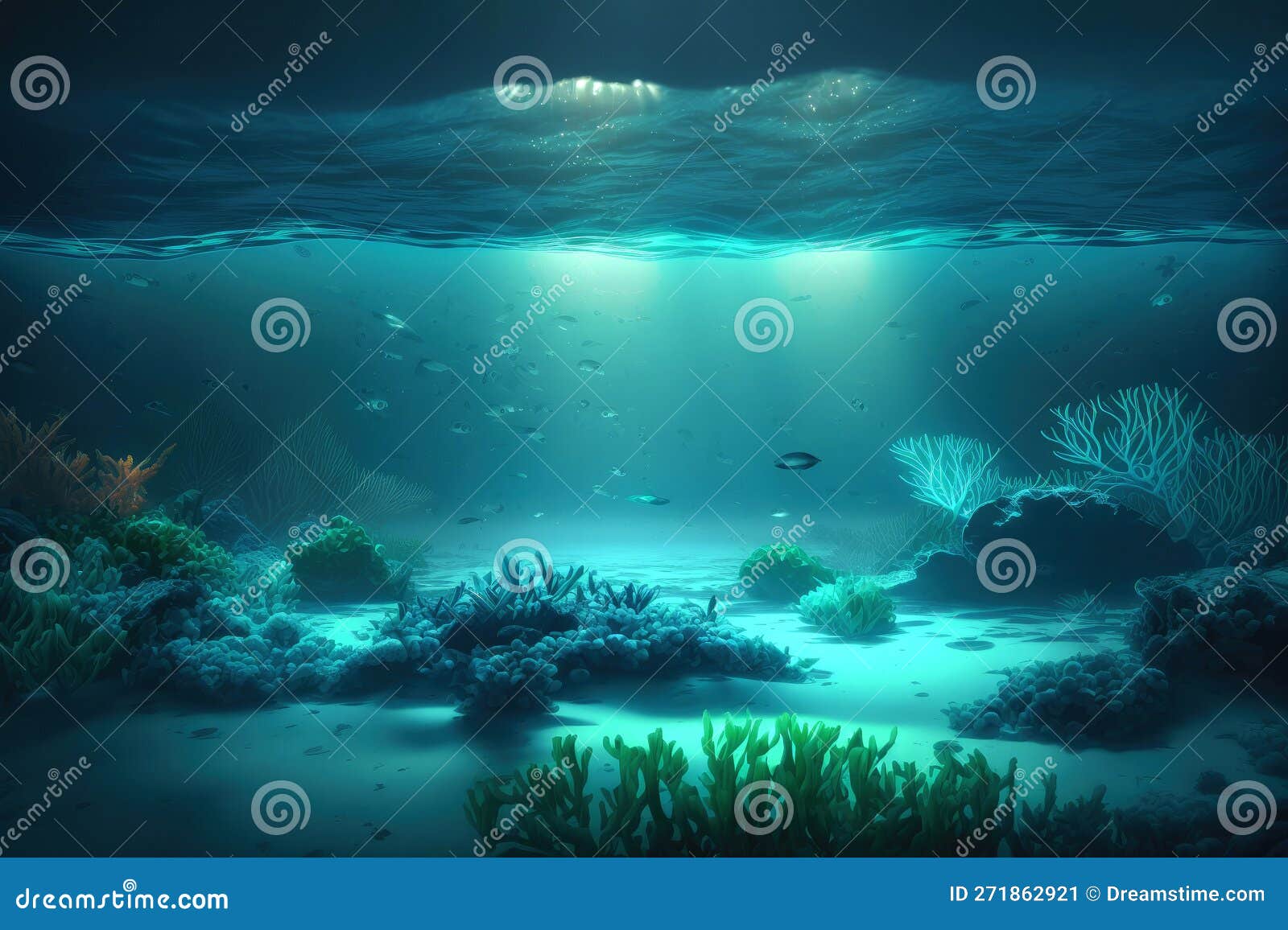 Underwater World Backdrop Created with Generative AI Technology Stock ...