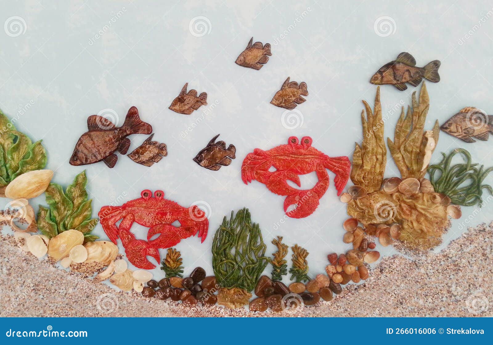 Underwater World of Fish, Crabs, Shells Stock Photo - Image of deep ...