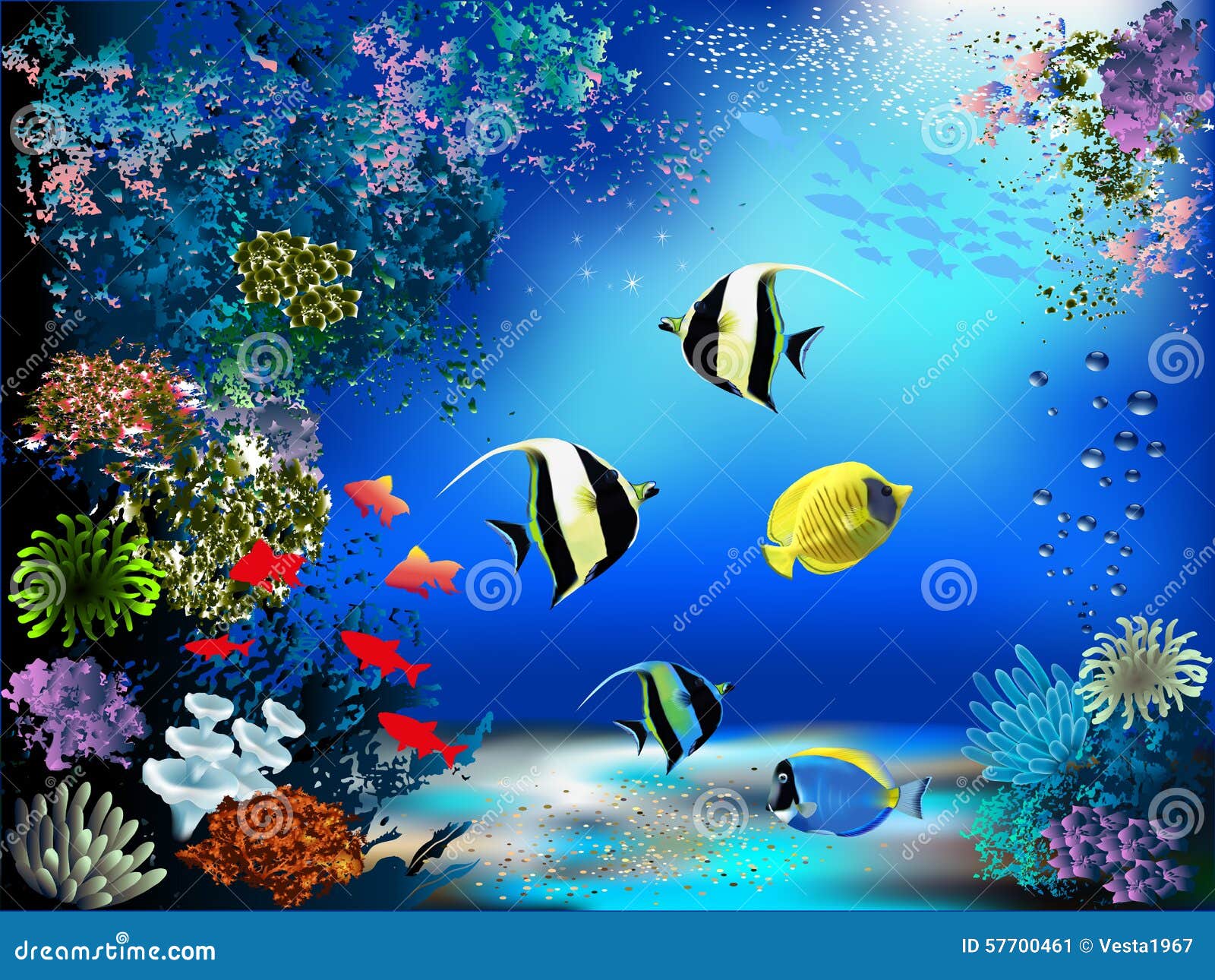 Underwater World stock vector. Illustration of nature - 57700461