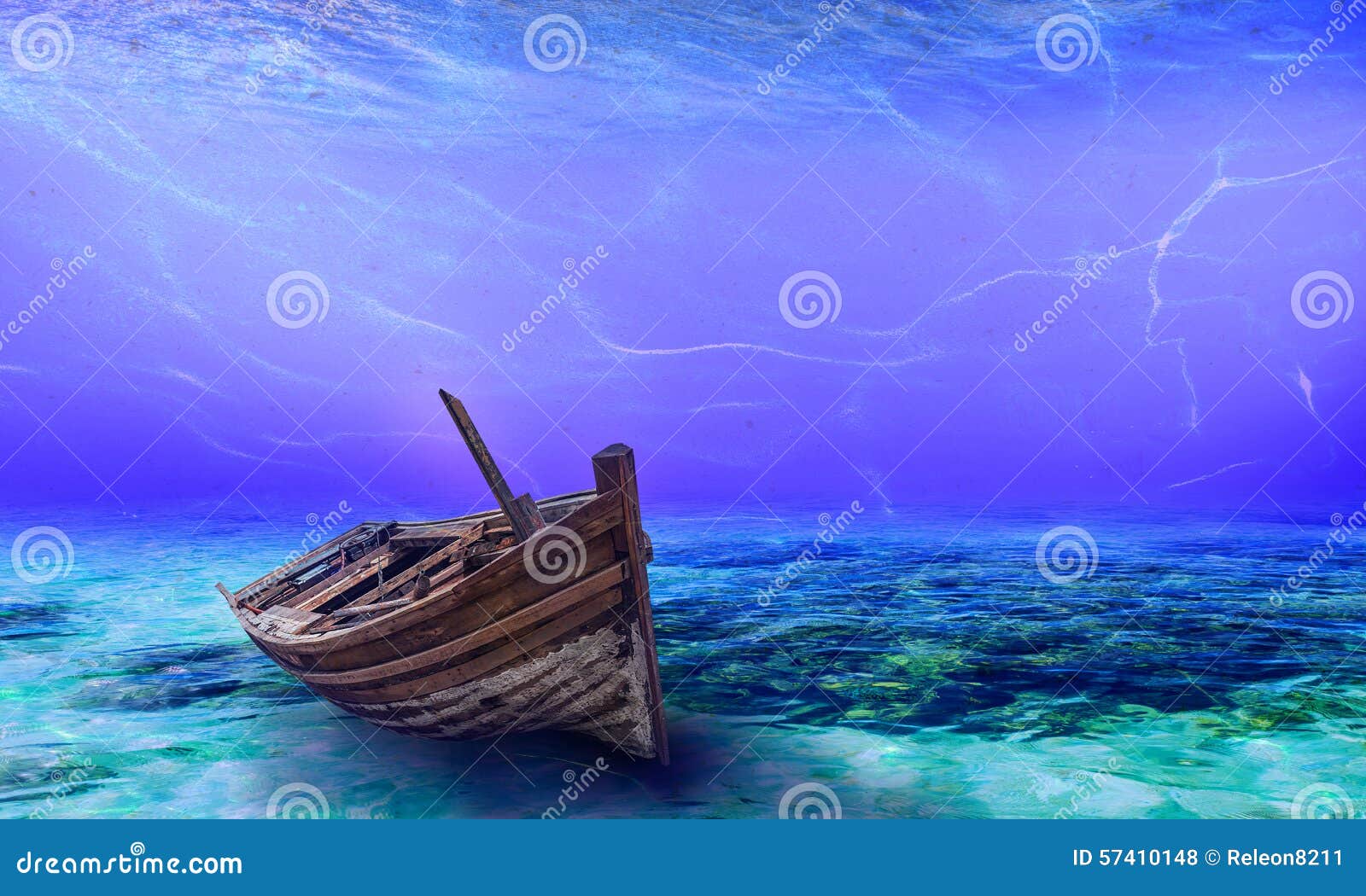 Underwater Wreck Background in the Sea Stock Photo - Image of bottom ...