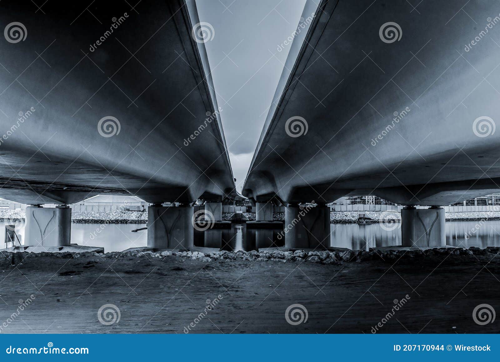 Underway View of Flyover Bridge and it S Pillars in Manama, Bahrain in ...