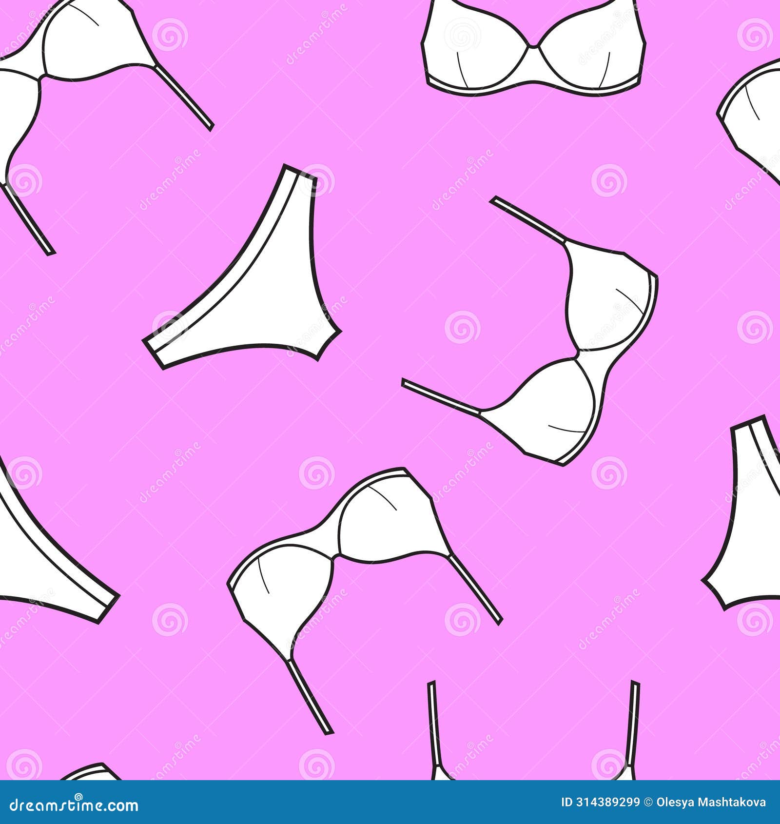 Underwear Bra Background Seamless Pattern Stock Vector - Illustration ...