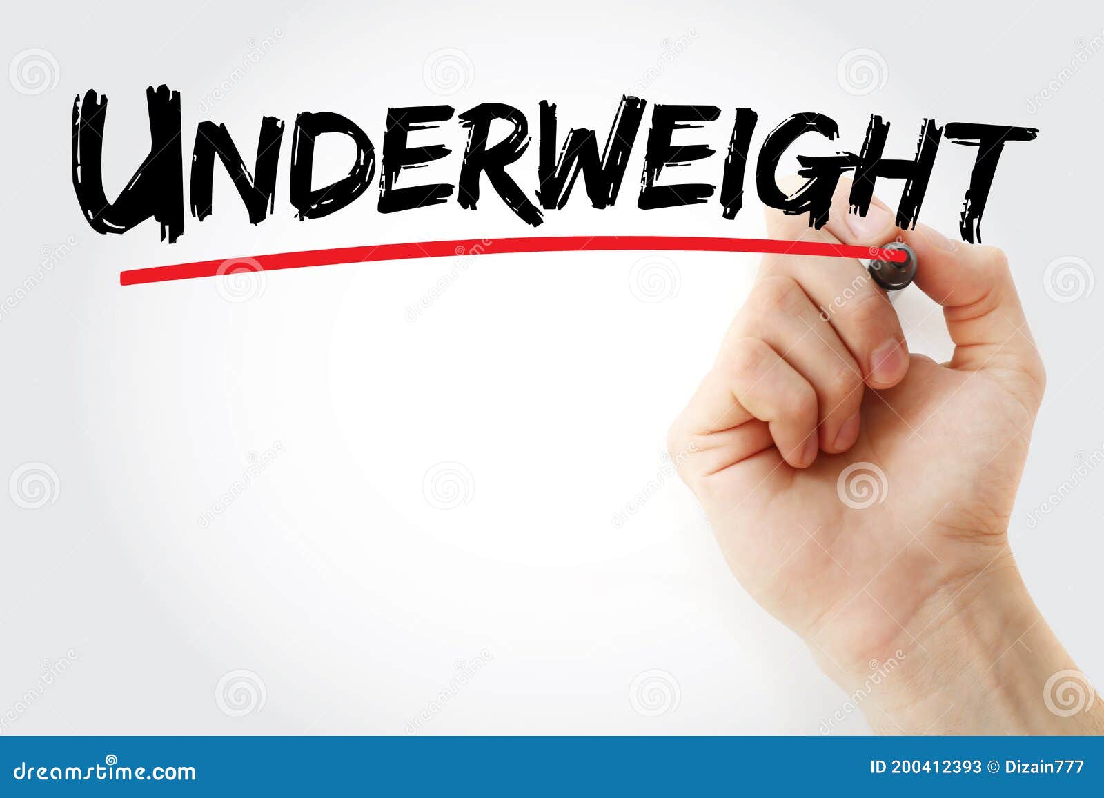 Underweight Text with Marker Stock Image - Image of background ...