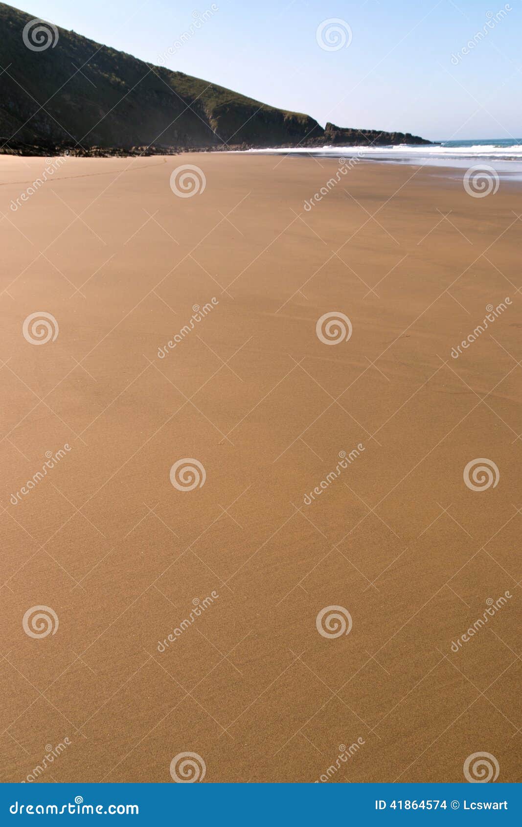 Undisturbed Smooth Shoreline of Sandy Beach at Low Stock Photo - Image ...