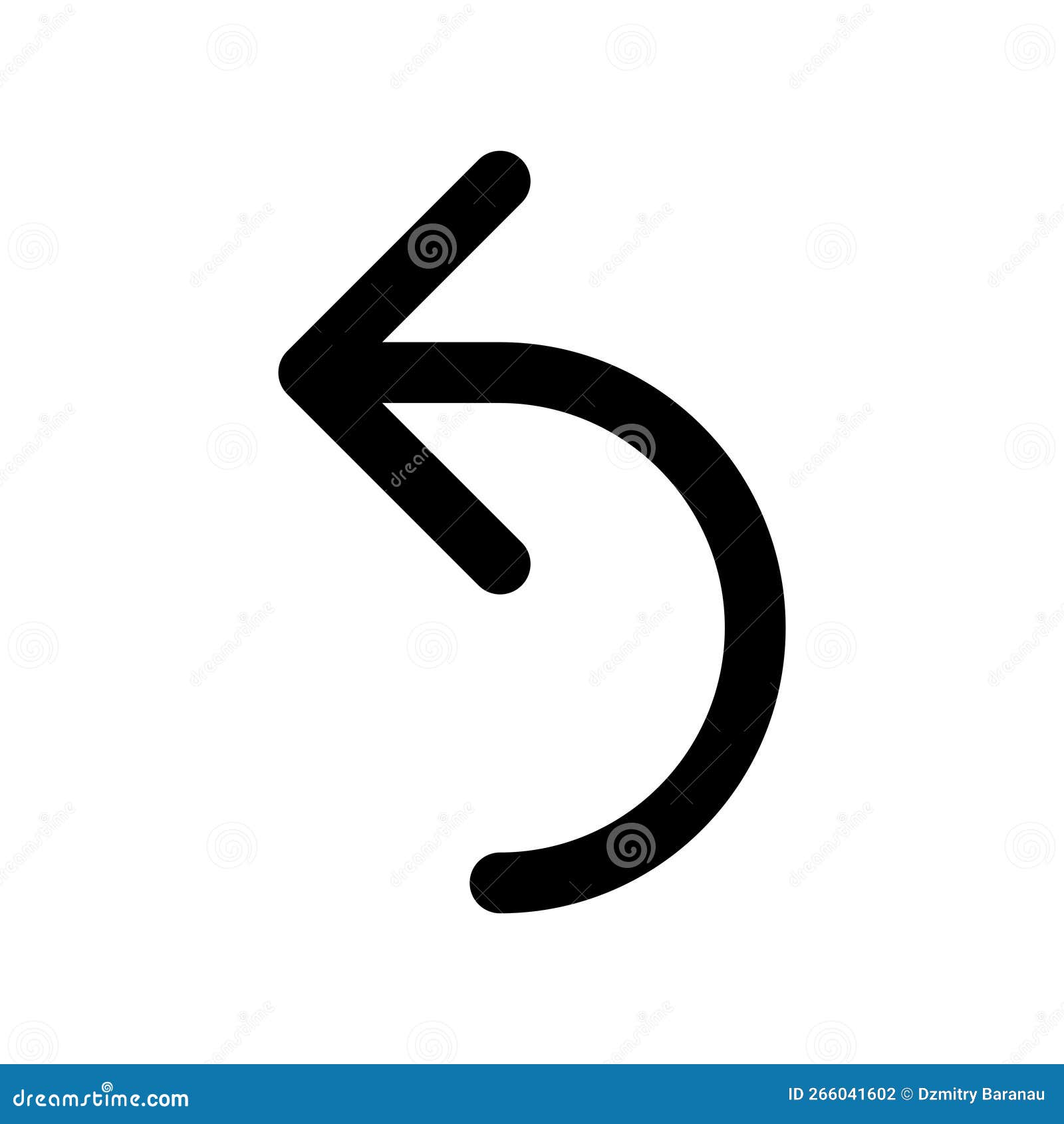 Undo Action Icon Line Isolated on White Background. Black Flat Thin Icon on Modern Outline Style ...