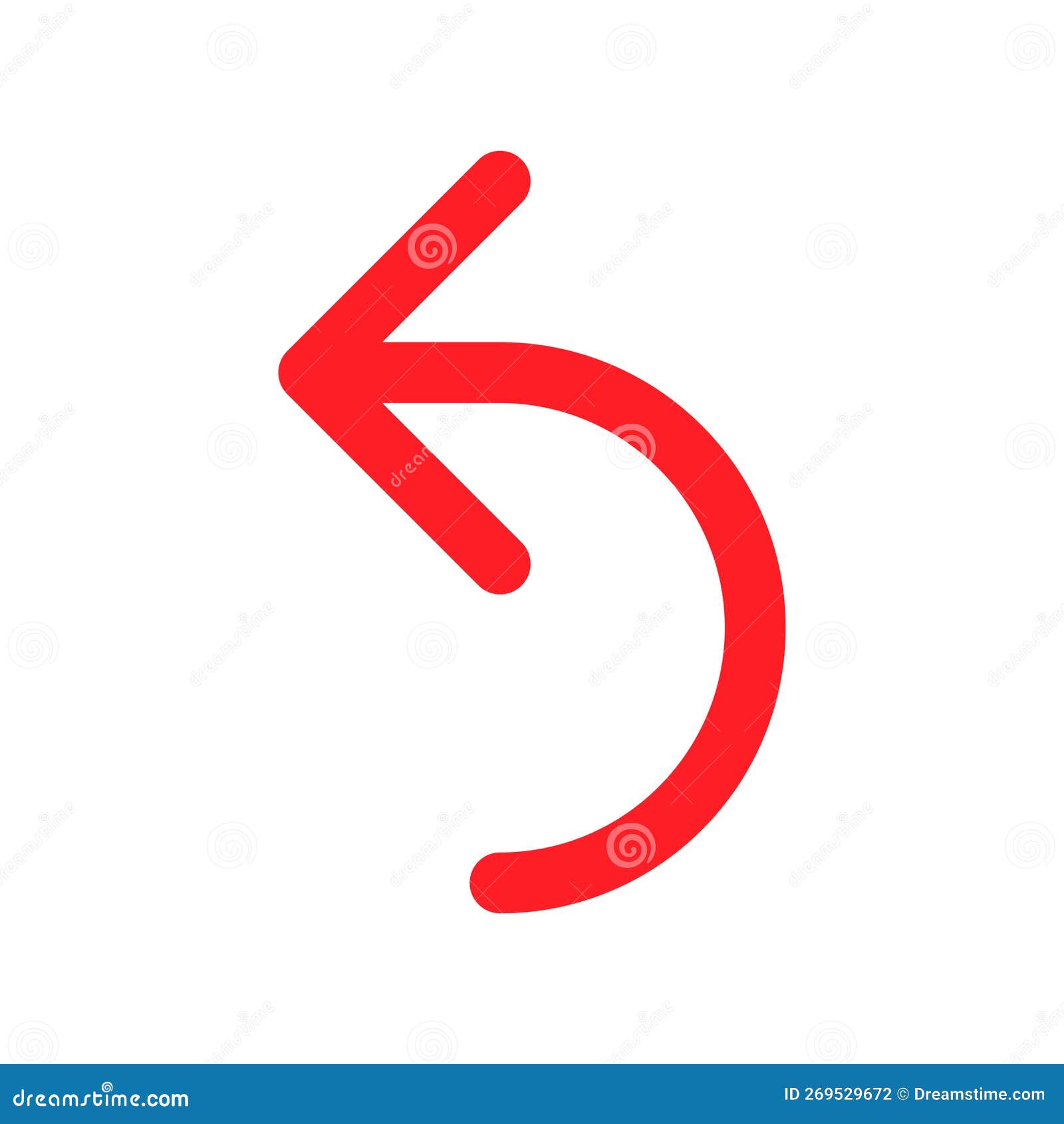 Undo Action Icon Line Isolated on White Background. Black Flat Thin ...