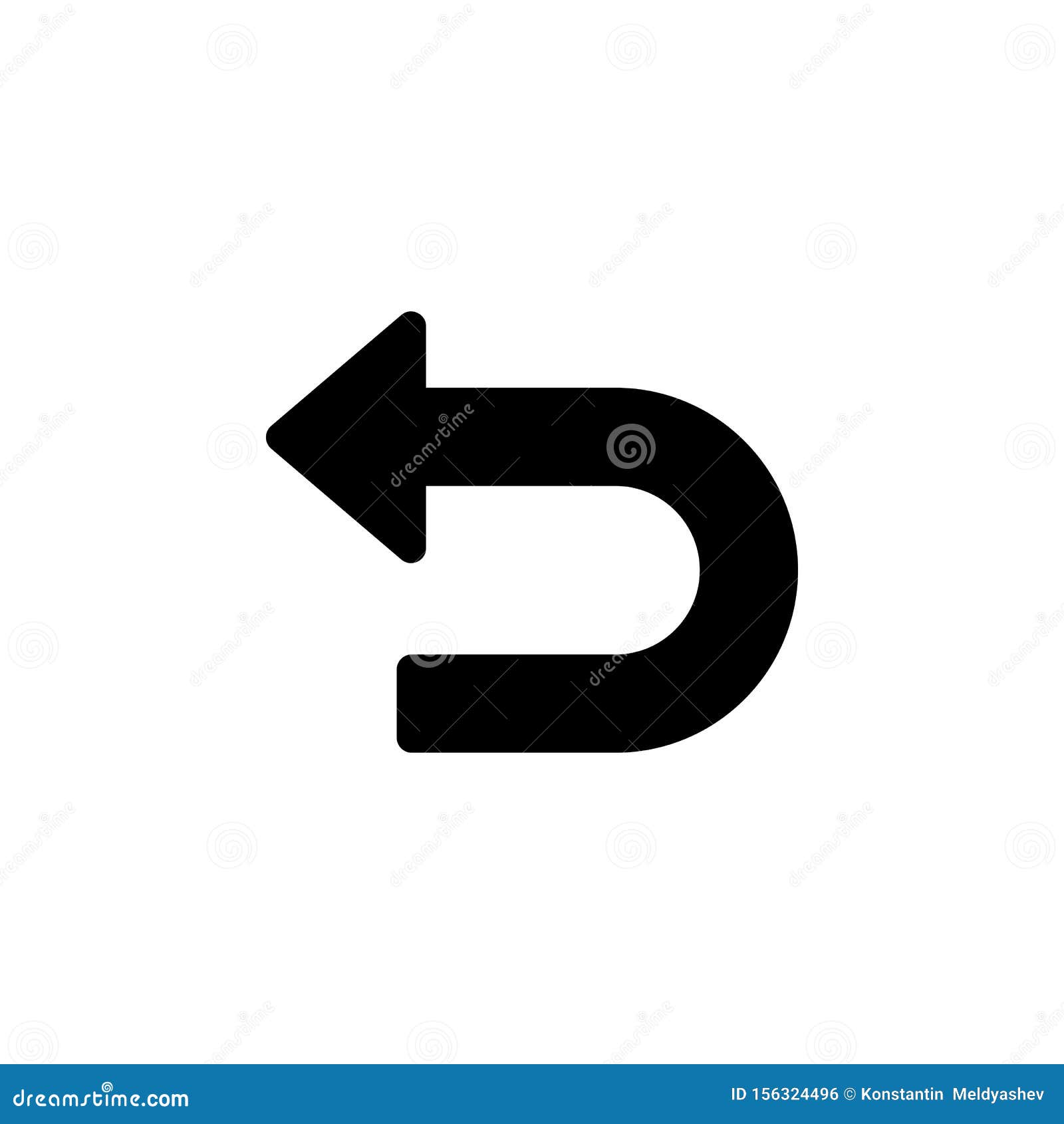 Undo, Arrow Back Icon. Simple Glyph, Flat Vector of Web Icons for UI ...