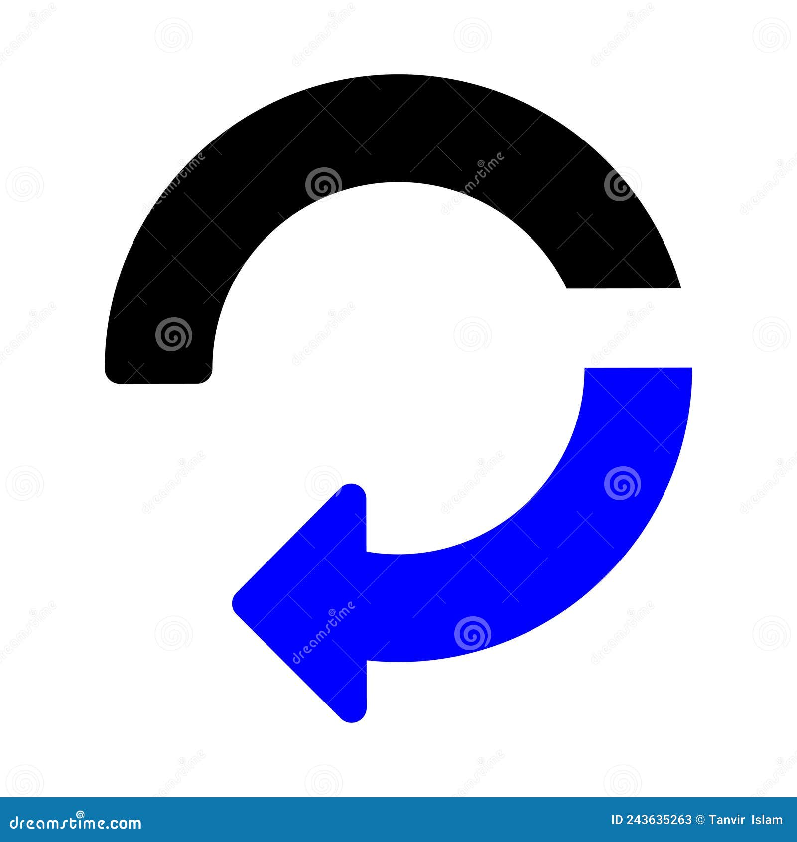 Undo Arrow Icon stock vector. Illustration of back, icon - 243635263