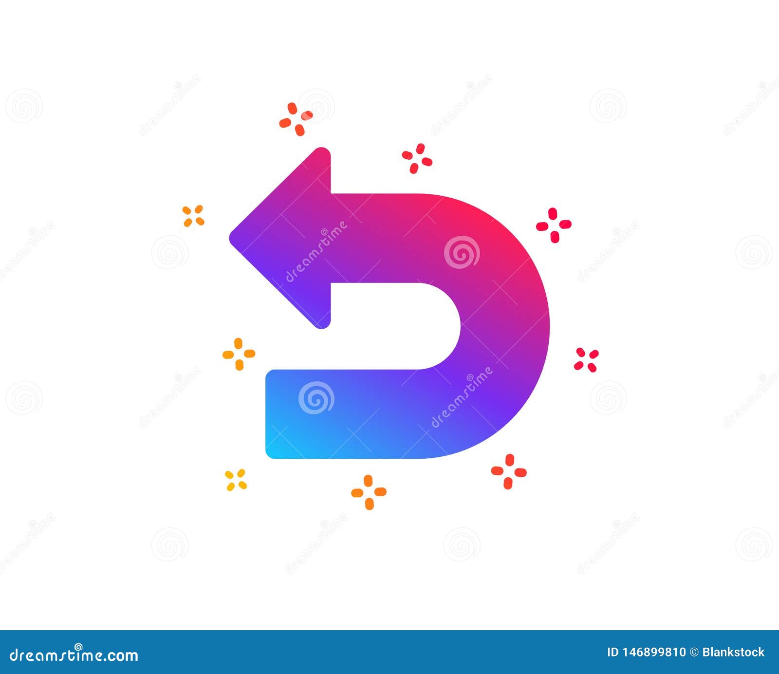 Undo Arrow Icon. Left Turn. Vector Stock Vector - Illustration of ...
