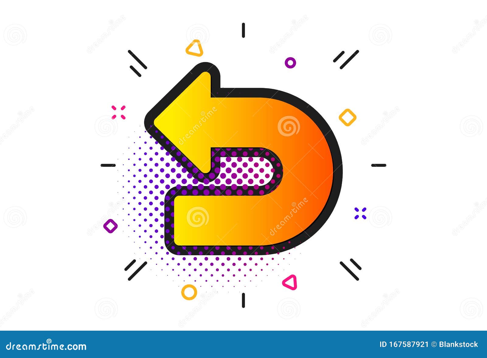 Undo Arrow Icon. Left Turn. Vector Stock Vector - Illustration of back ...