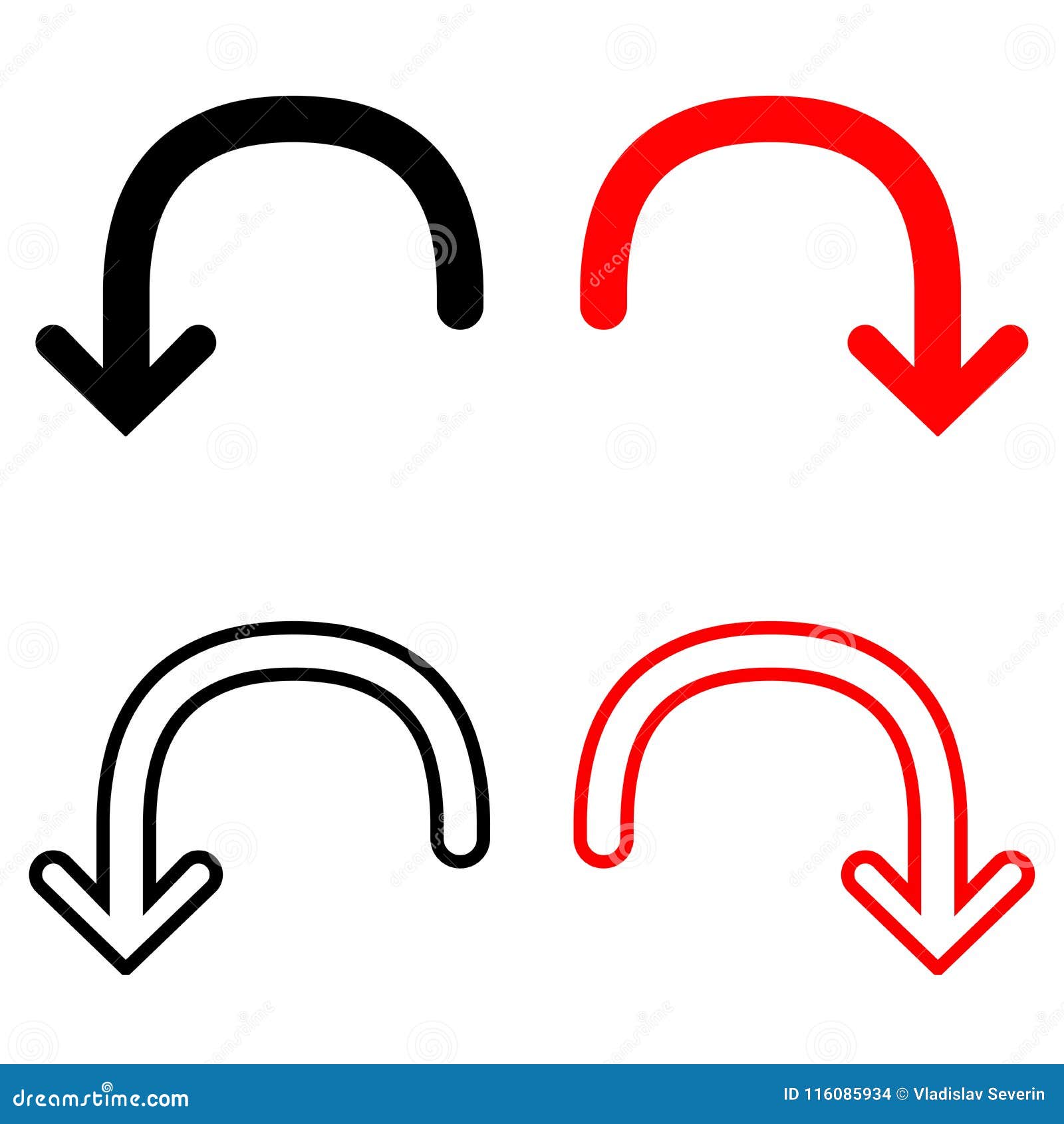 Undo Arrow Icon, Redo Arrow Icon. Direction Arrow Sign. Pictogram ...