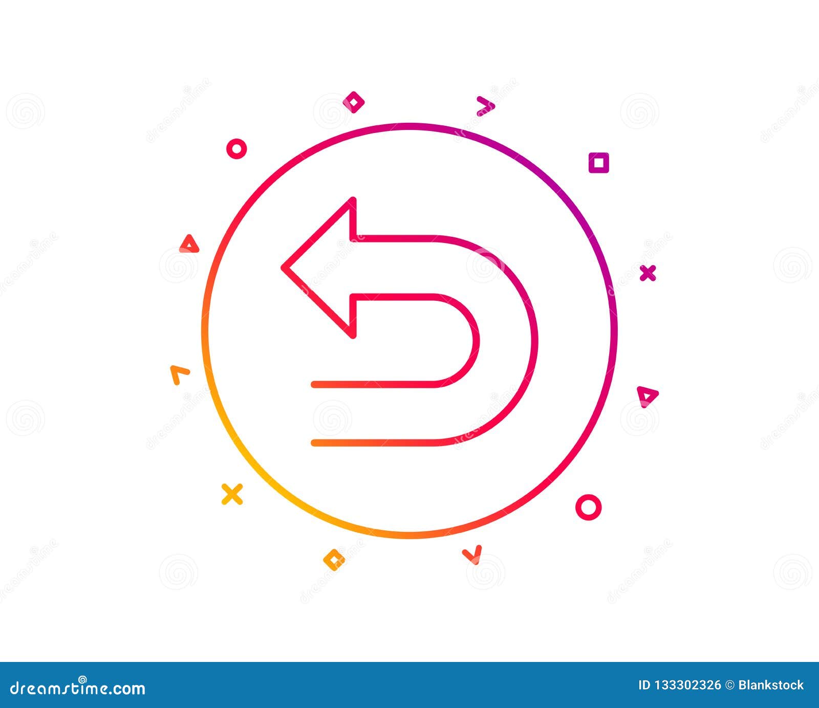 Undo Arrow Line Icon. Left Turn. Vector Stock Vector - Illustration of ...