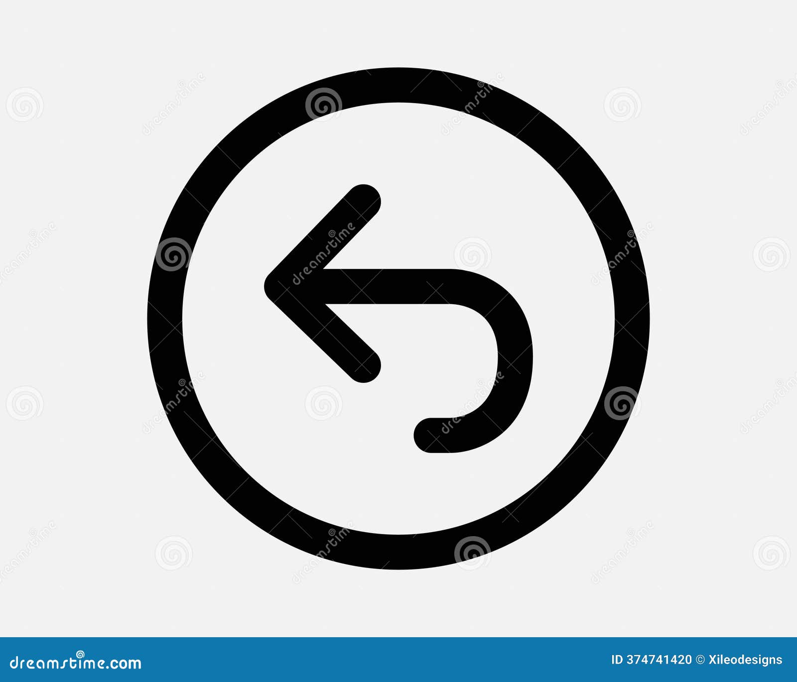 Undo Arrow Sign Icon Black Line Art Vector Logo Set | CartoonDealer.com ...