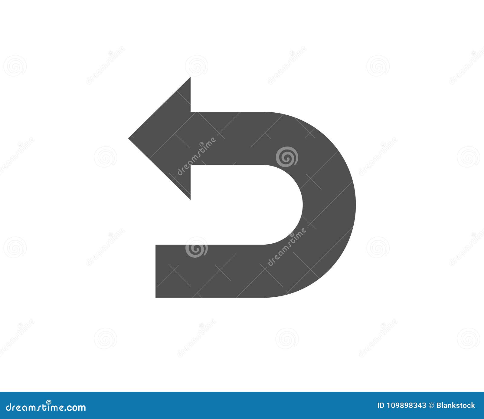 Undo Arrow Simple Icon. Left Turn. Stock Vector - Illustration of ...