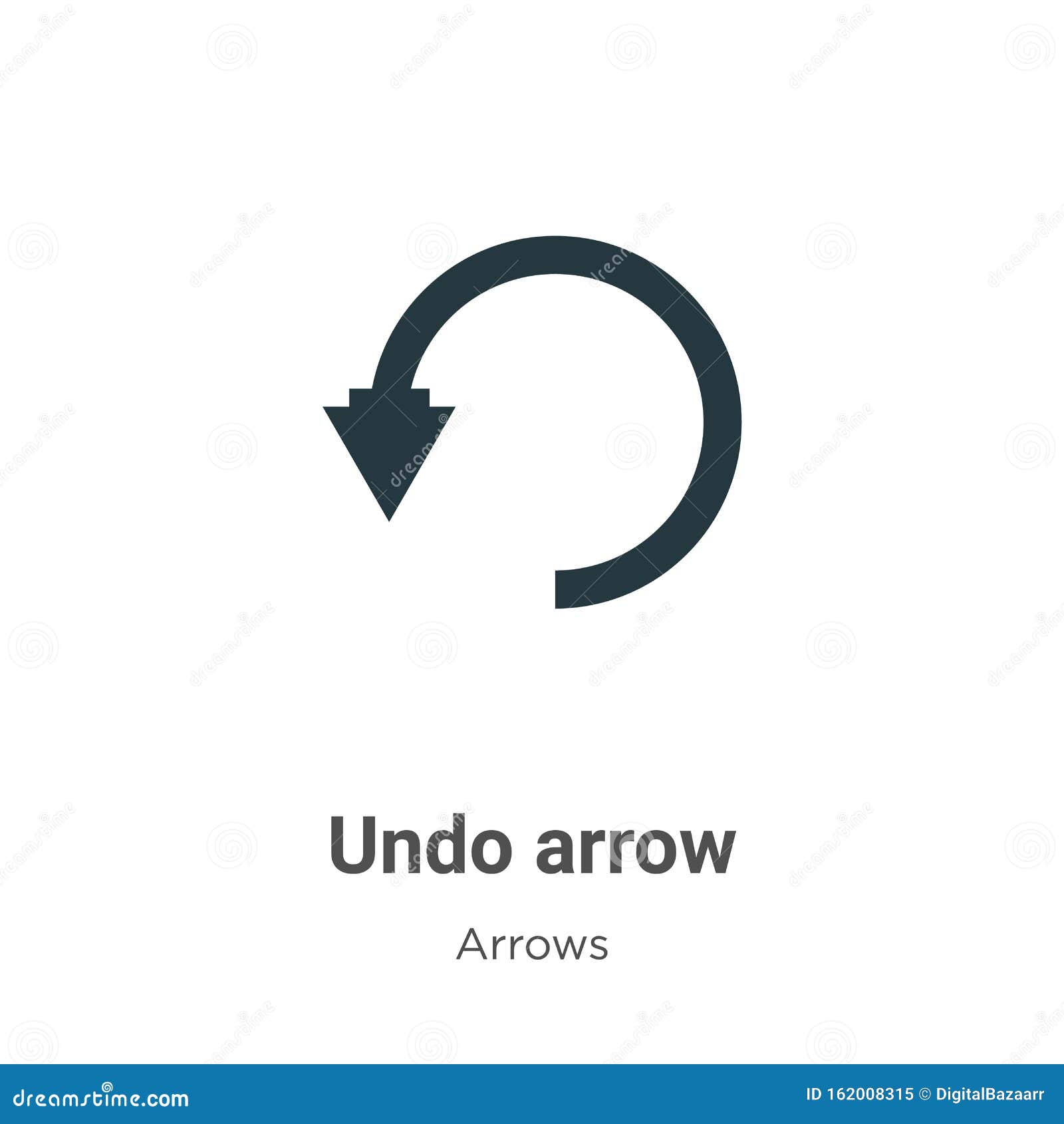 Undo Arrow Vector Icon On White Background. Flat Vector Undo Arrow Icon ...