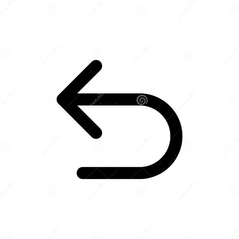 Undo black glyph ui icon stock vector. Illustration of silhouette - 254404563