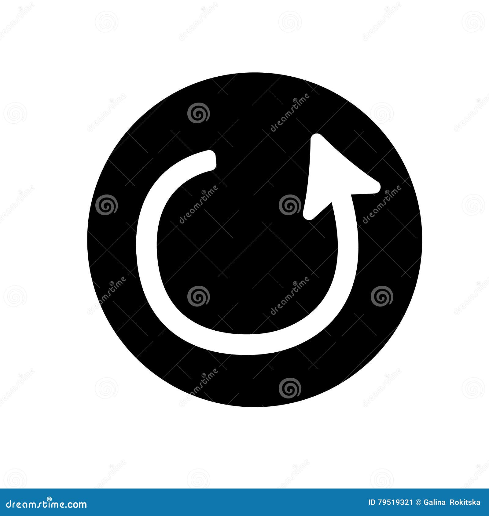 Undo Changes Media Player Icon Illustration. Black and White Icon ...