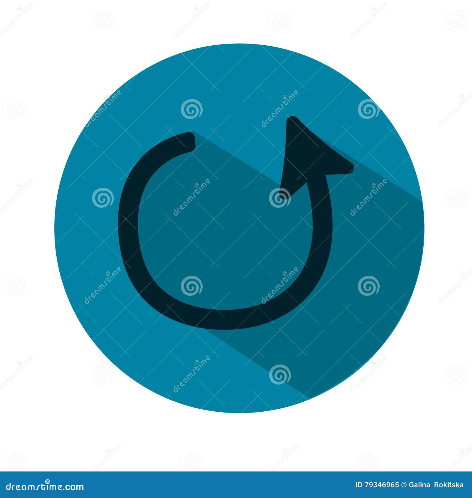 Undo Changes Media Player Icon Illustration. Blue Flat Icon. Vector ...