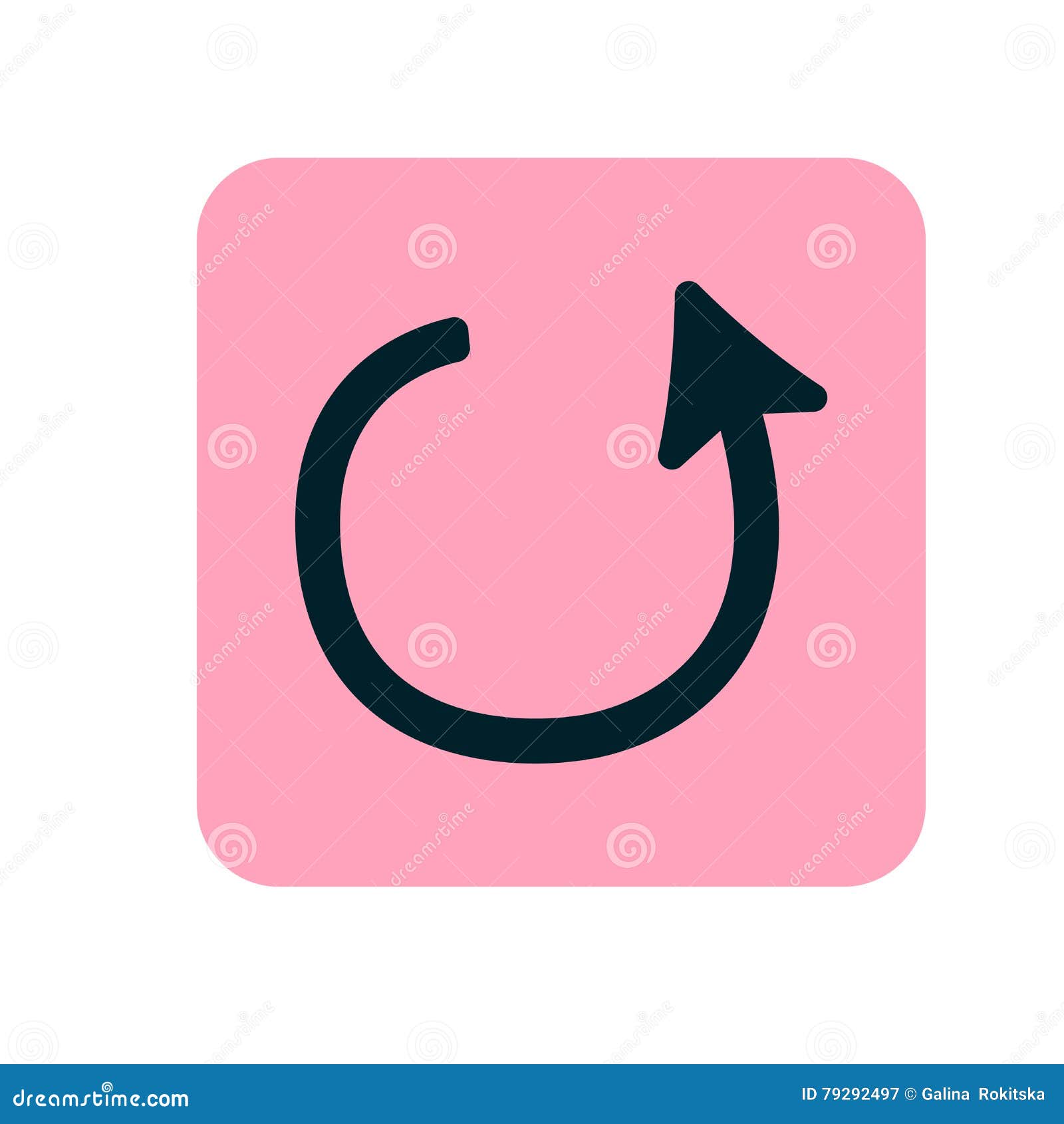 Undo Changes Media Player Icon Illustration. Pink Flat Icon. Vector ...