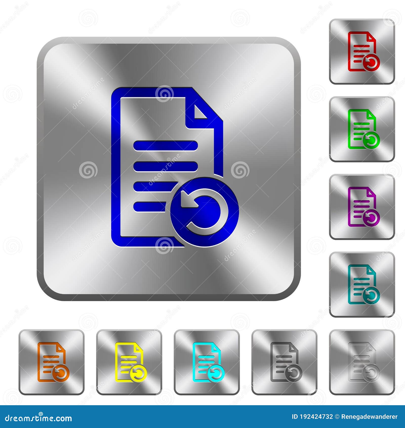 Undo Document Changes Rounded Square Steel Buttons Stock Vector ...