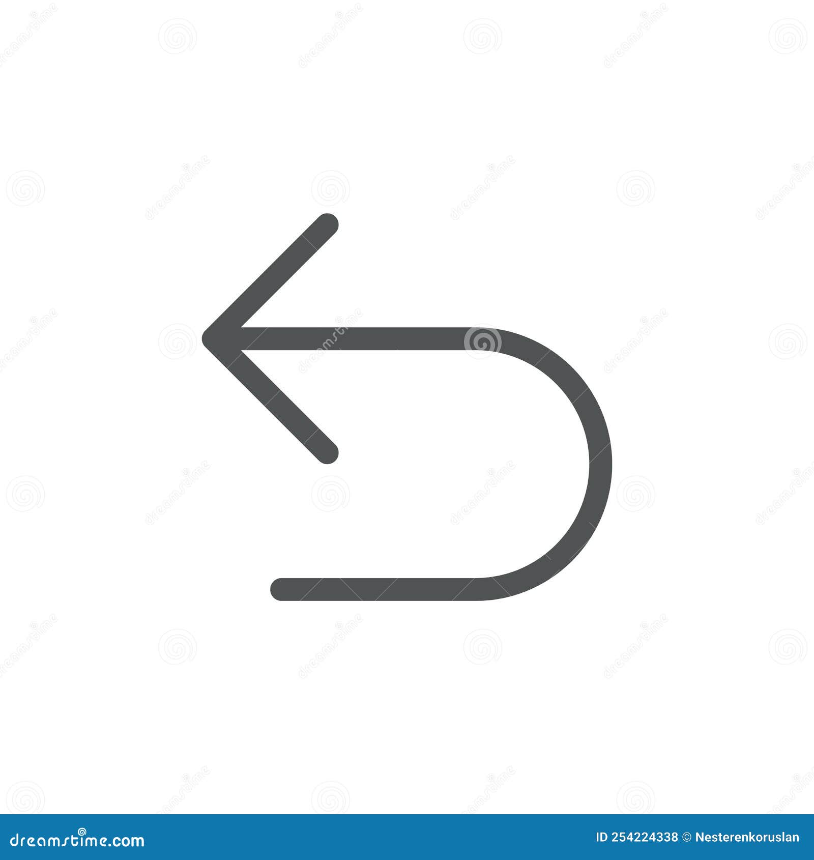 Undo flat color ui icon stock vector. Illustration of digital - 254224338