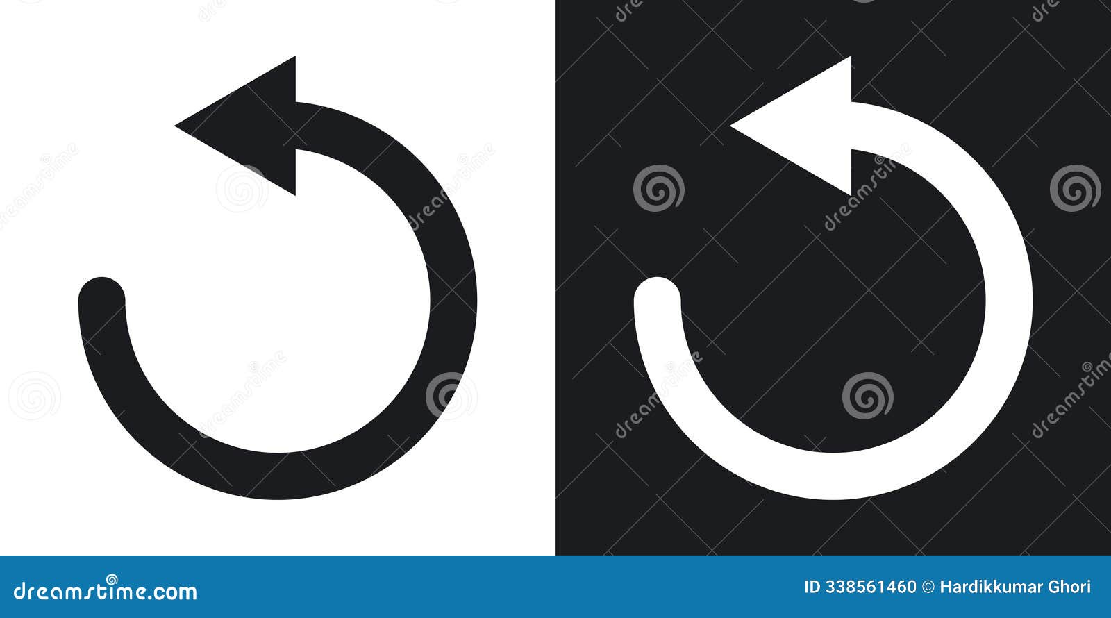 Undo Icon Set. Return Back Arrow Vector Symbol. Reverse Button Vector ...