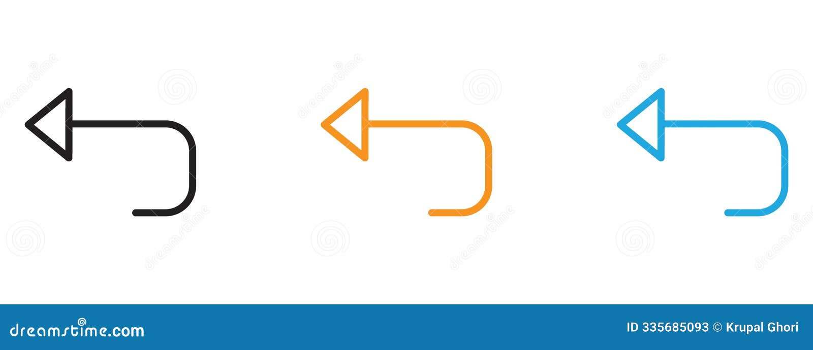 Undo Icon Thin Line Illustration Set Stock Vector - Illustration of ...