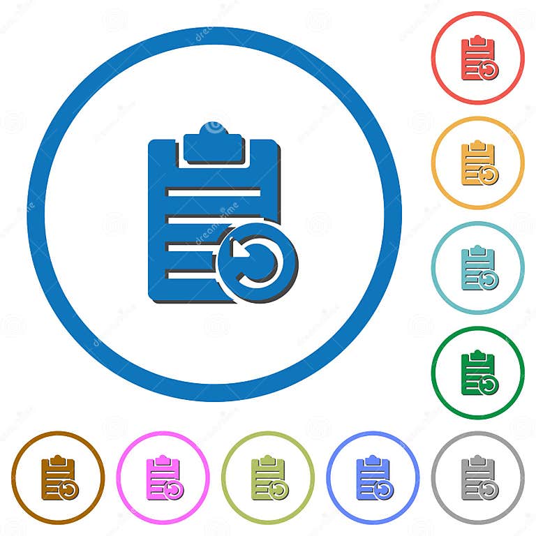Undo Note Changes Icons with Shadows and Outlines Stock Vector ...