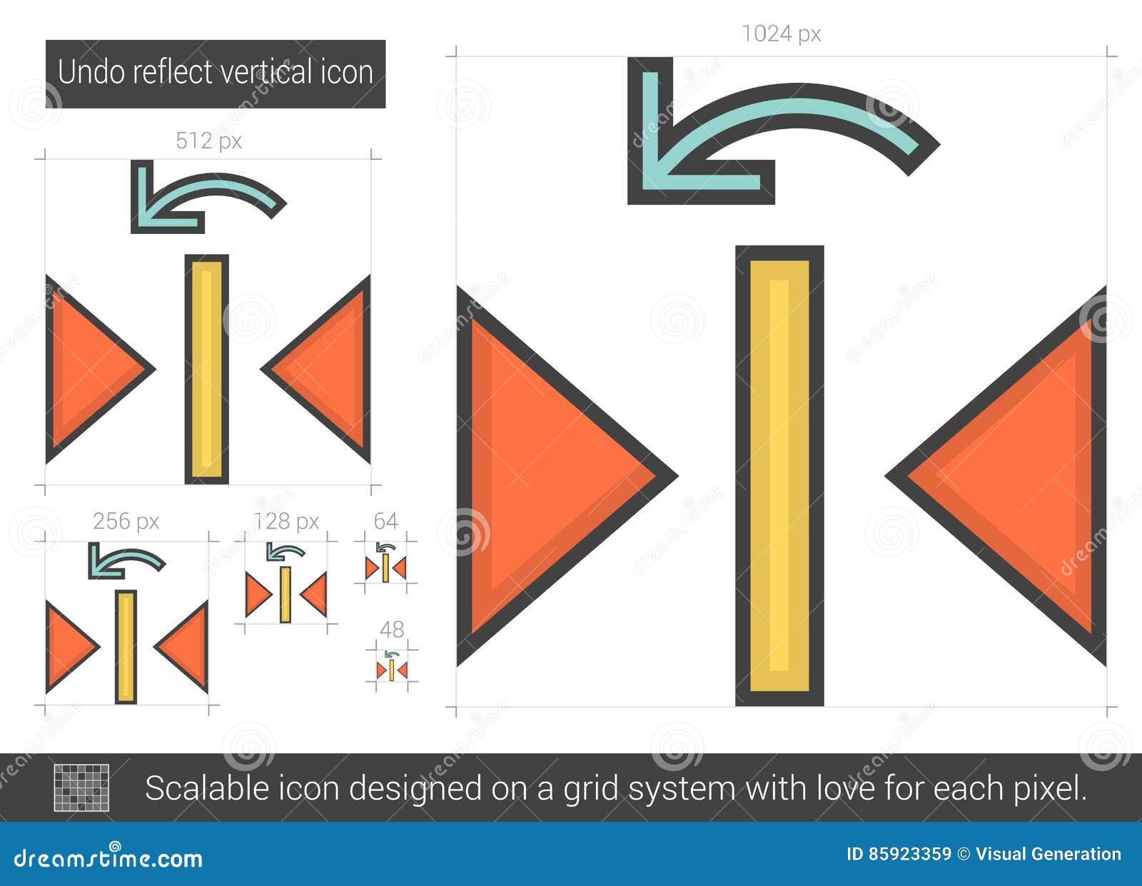 Vertical Reflect Icon Cartoon Vector | CartoonDealer.com #223996891