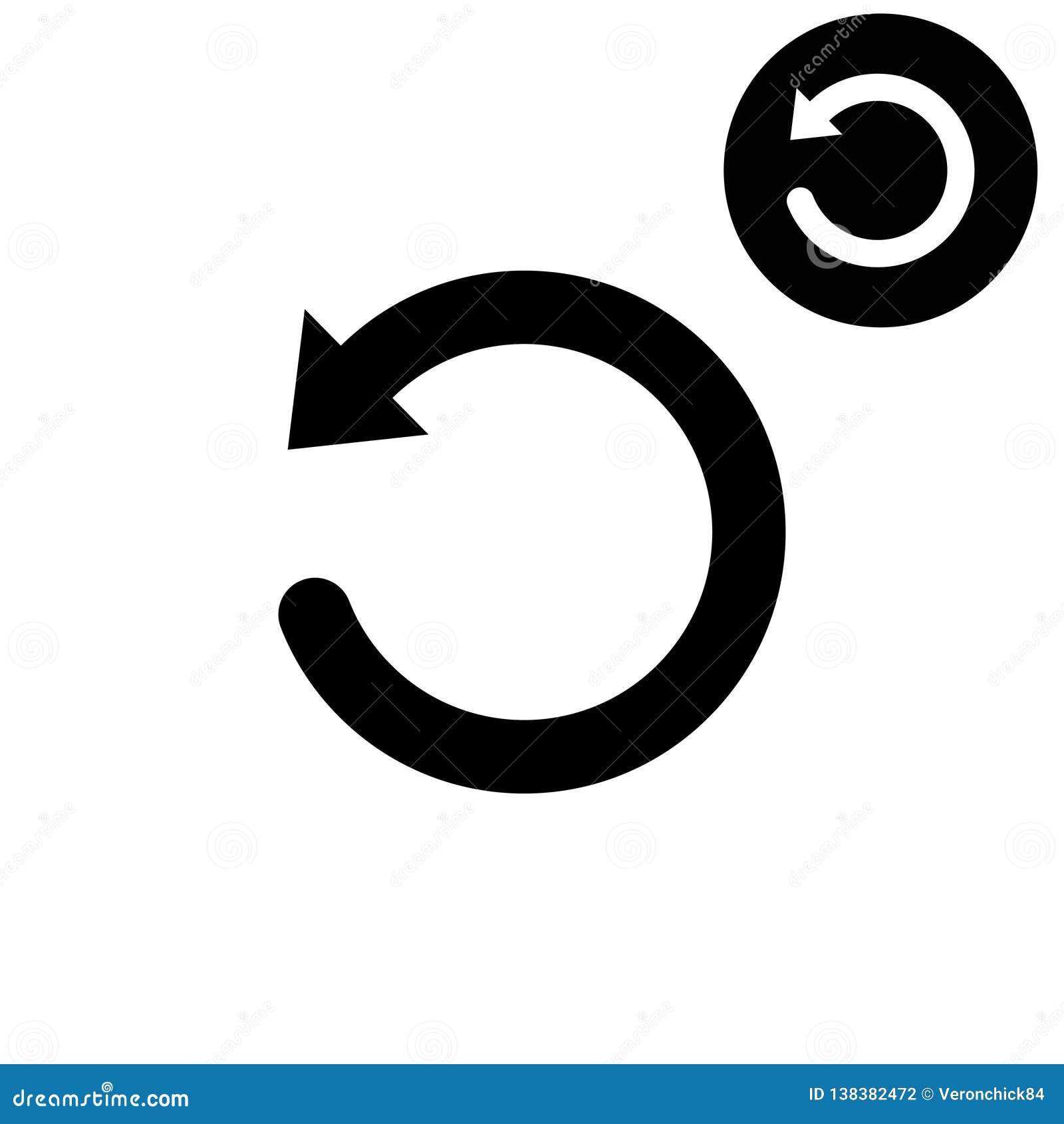Undo Symbol - White Vector Icon Stock Vector - Illustration of recover ...