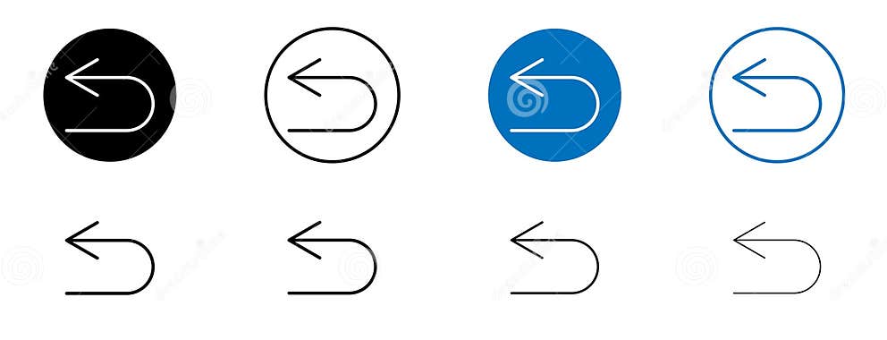 Undo vecor icon set stock illustration. Illustration of back - 340390929